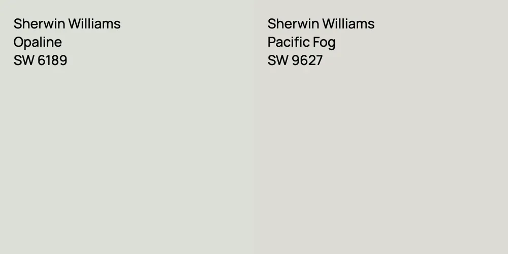 Sherwin Williams Opaline vs. Sherwin Williams Pacific Fog comparison