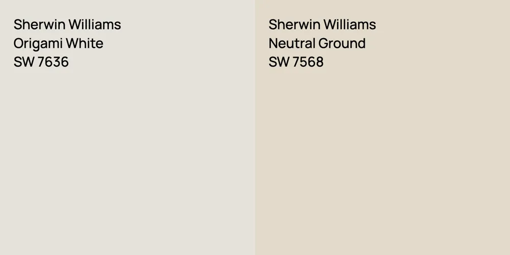 Sherwin Williams Origami White vs. Sherwin Williams Neutral Ground ...