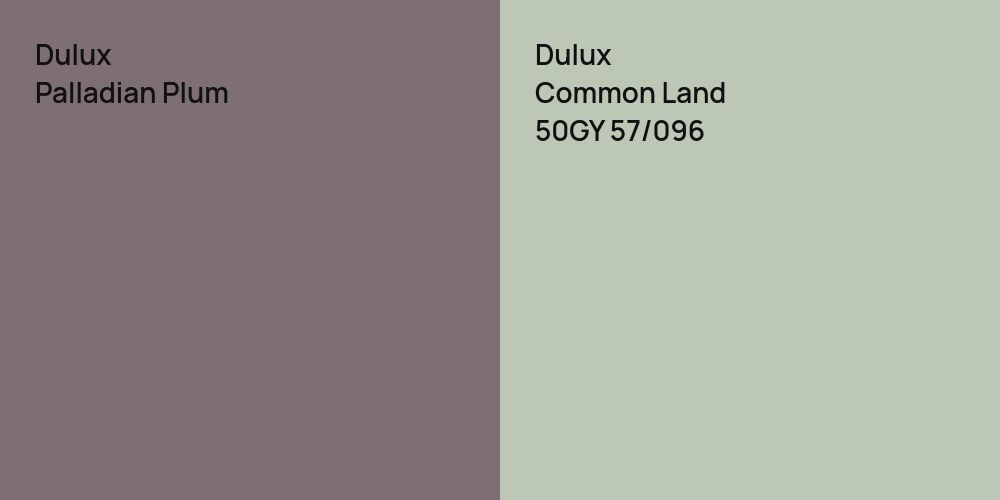 Dulux Palladian Plum vs. Dulux Common Land comparison