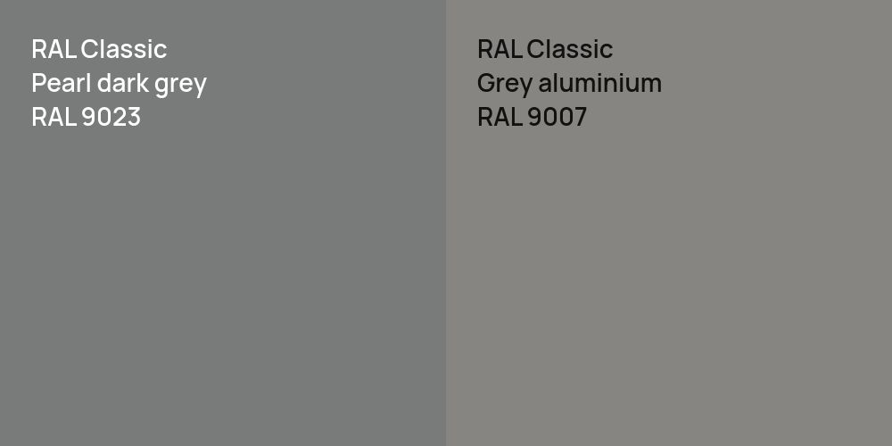 RAL Classic Pearl dark grey vs. RAL Classic Grey aluminium comparison