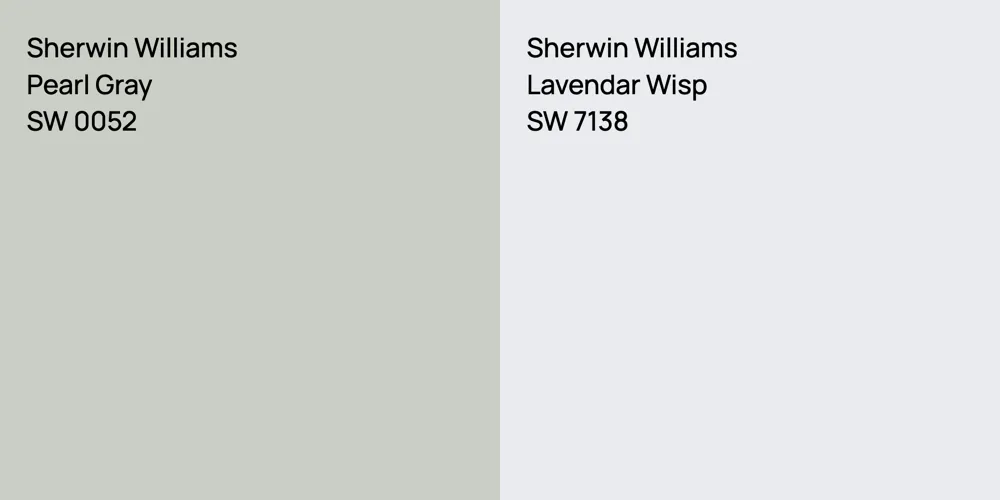 Sherwin Williams Pearl Gray vs. Sherwin Williams Lavendar Wisp comparison