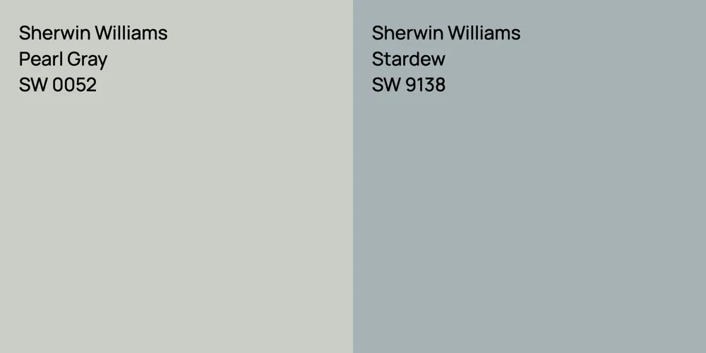 Sherwin Williams Pearl Gray vs. Sherwin Williams Stardew comparison