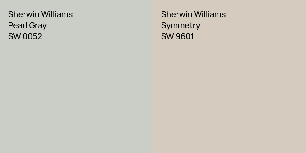 Sherwin Williams Pearl Gray vs. Sherwin Williams Symmetry comparison