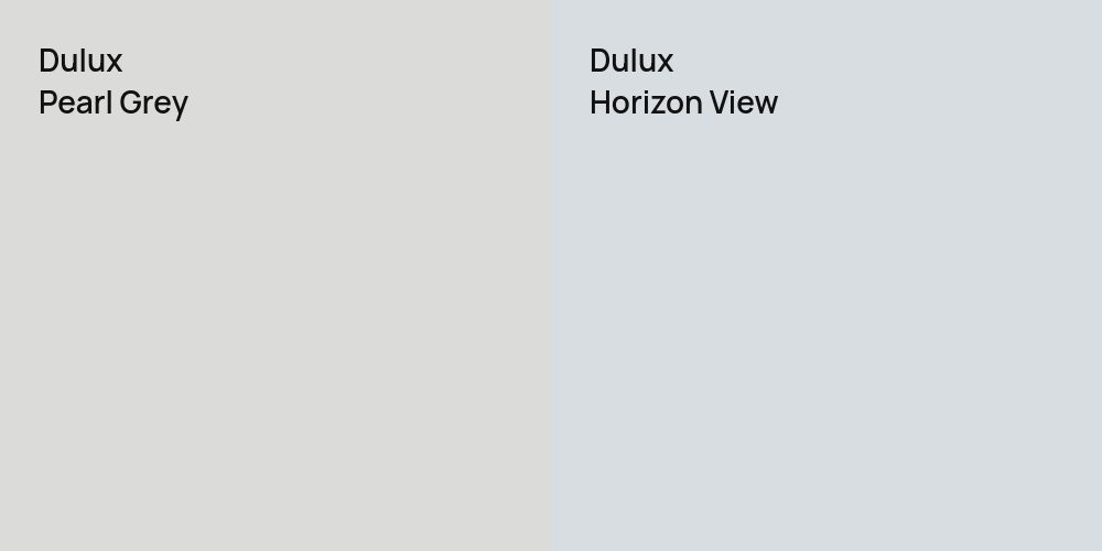 Dulux Pearl Grey vs. Dulux Horizon View comparison
