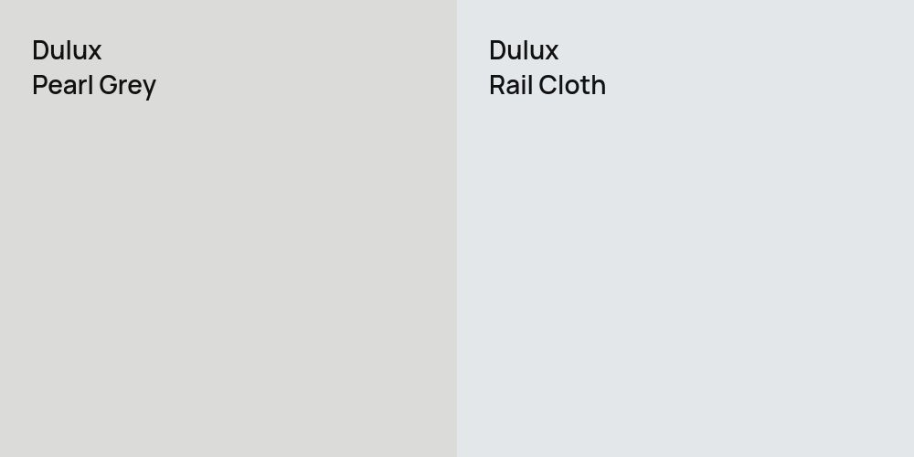 Dulux Pearl Grey vs. Dulux Rail Cloth comparison