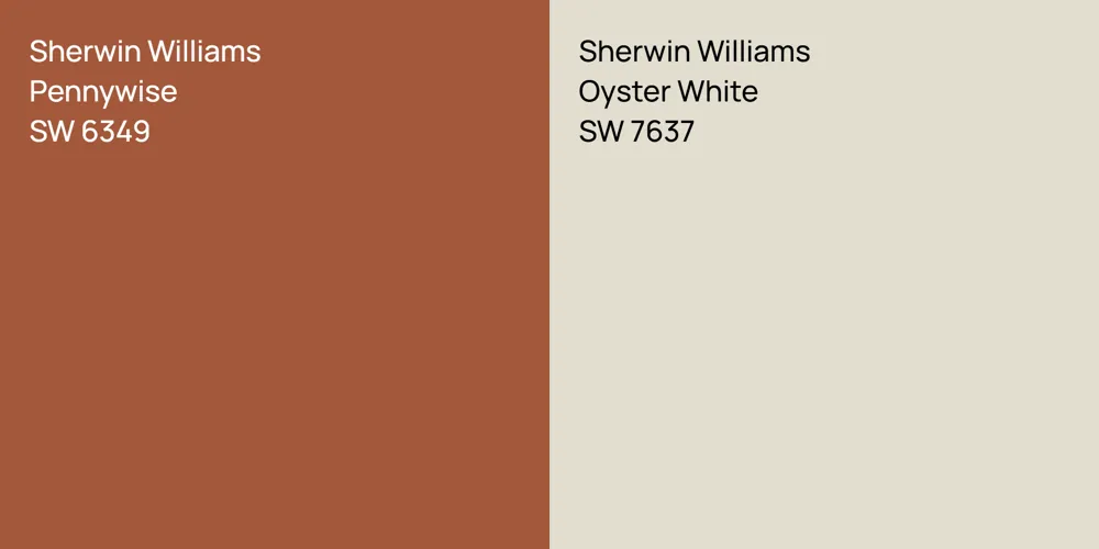 Sherwin Williams Pennywise vs. Sherwin Williams Oyster White comparison