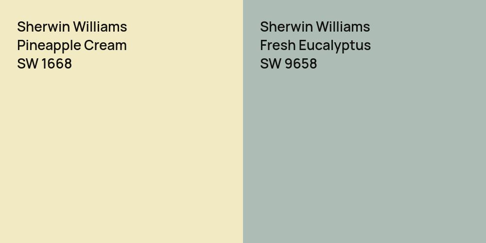 Sherwin Williams Pineapple Cream vs. Sherwin Williams Fresh Eucalyptus ...