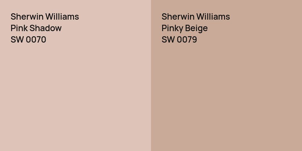 Sherwin Williams Pink Shadow vs. Sherwin Williams Pinky Beige comparison