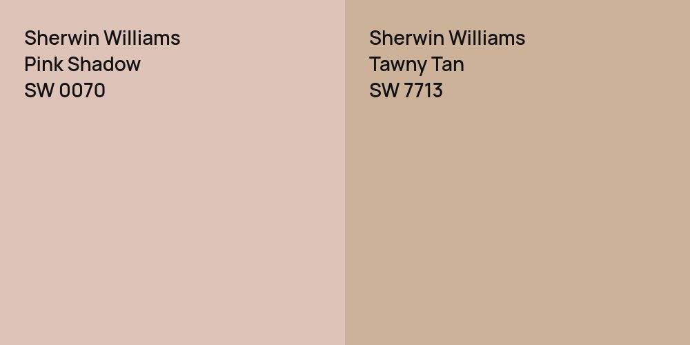 Sherwin Williams Pink Shadow vs. Sherwin Williams Tawny Tan comparison