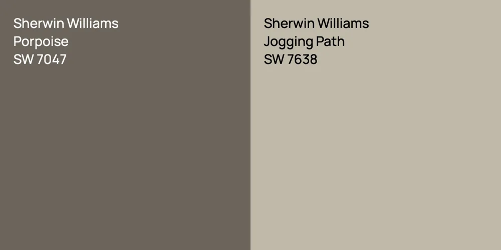 Sherwin Williams Porpoise vs. Sherwin Williams Jogging Path comparison