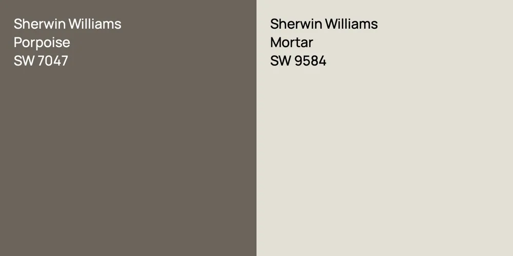 Sherwin Williams Porpoise vs. Sherwin Williams Mortar comparison