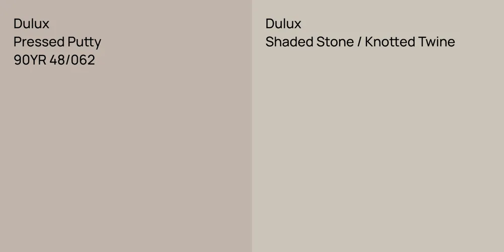 Dulux Pressed Putty vs. Dulux Shaded Stone comparison