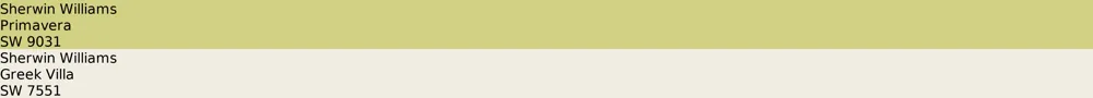 Sherwin Williams Primavera vs. Sherwin Williams Greek Villa comparison