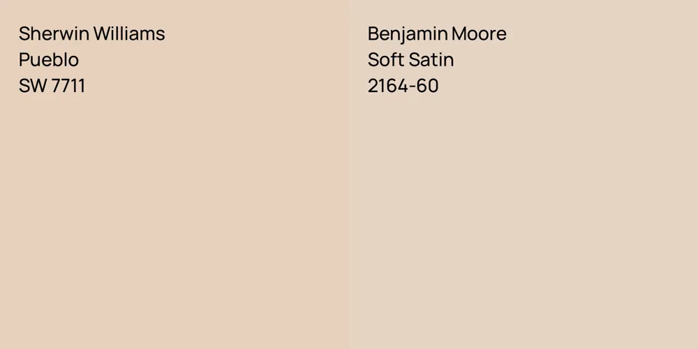 Sherwin Williams Pueblo vs. Benjamin Moore Soft Satin comparison