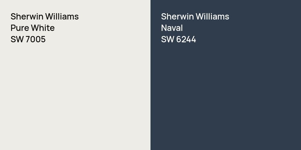 Sherwin Williams Pure White vs. Sherwin Williams Naval comparison