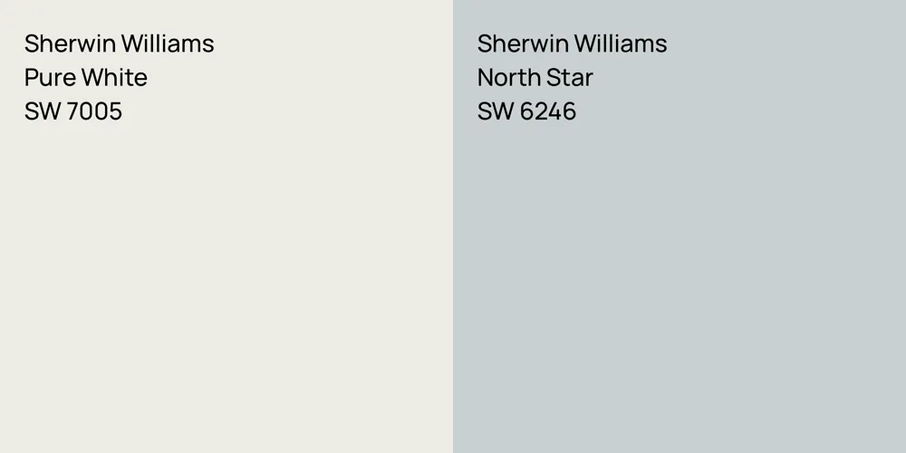 Sherwin Williams Pure White vs. Sherwin Williams North Star comparison