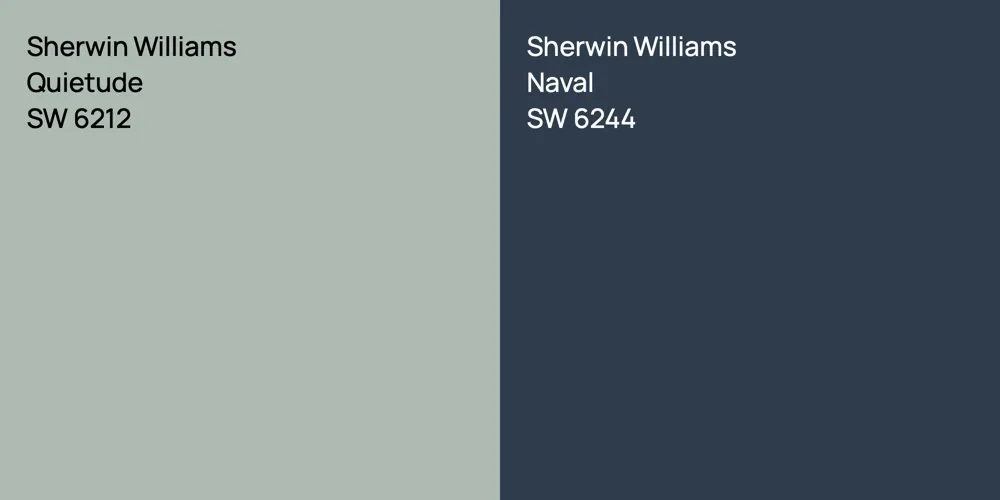 Sherwin Williams Quietude vs. Sherwin Williams Naval comparison
