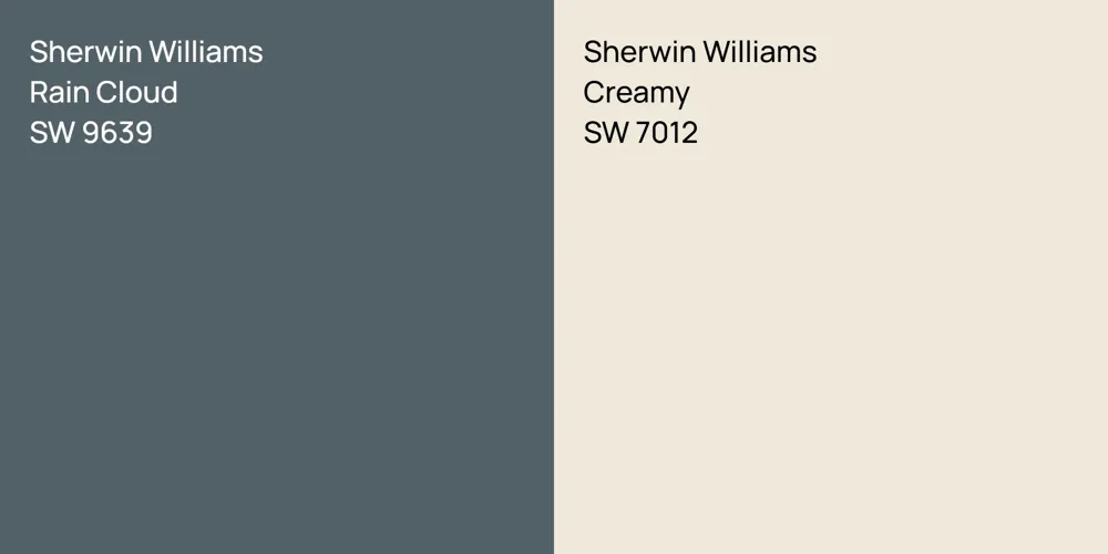 Sherwin Williams Rain Cloud vs. Sherwin Williams Creamy comparison