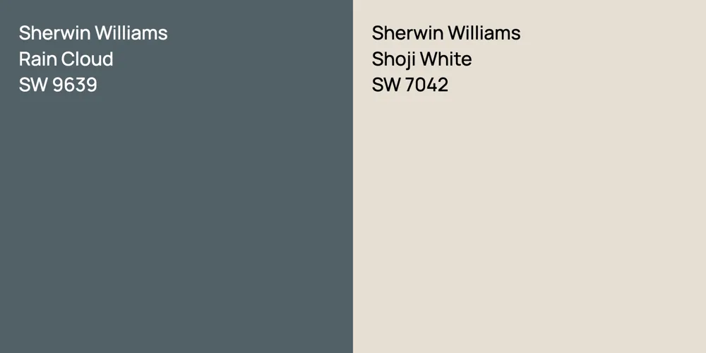 Sherwin Williams Rain Cloud vs. Sherwin Williams Shoji White comparison