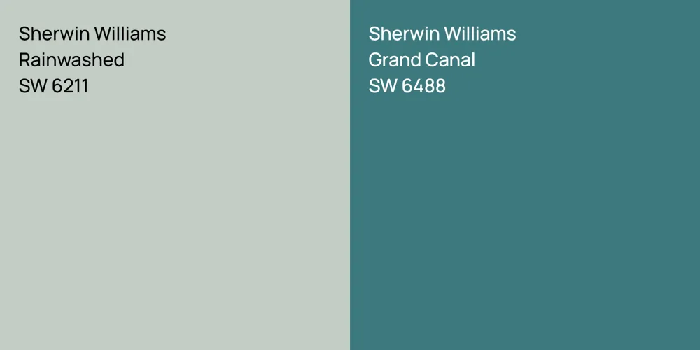 Sherwin Williams Rainwashed vs. Sherwin Williams Grand Canal comparison