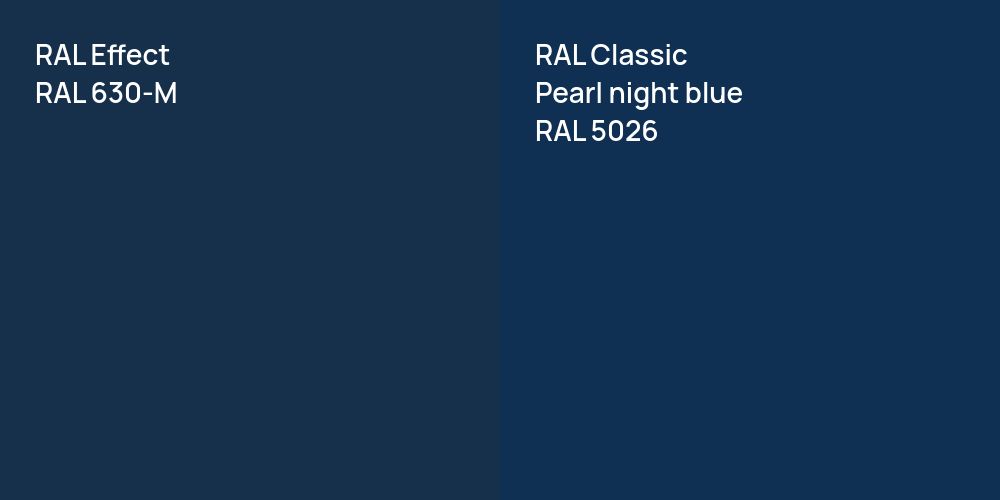 RAL Effect RAL 630-M vs. RAL Classic Pearl night blue comparison