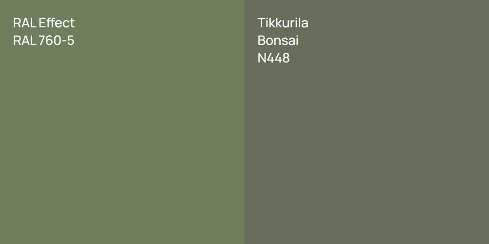 RAL Effect RAL 760-5 vs. Tikkurila Bonsai comparison