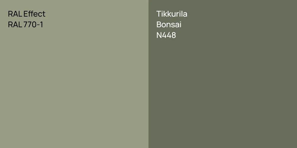 RAL Effect RAL 770-1 vs. Tikkurila Bonsai comparison