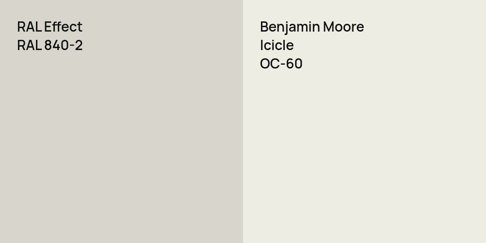 RAL Effect RAL 840-2 vs. Benjamin Moore Icicle comparison