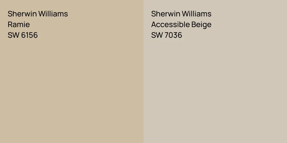 Sherwin Williams Ramie vs. Sherwin Williams Accessible Beige comparison