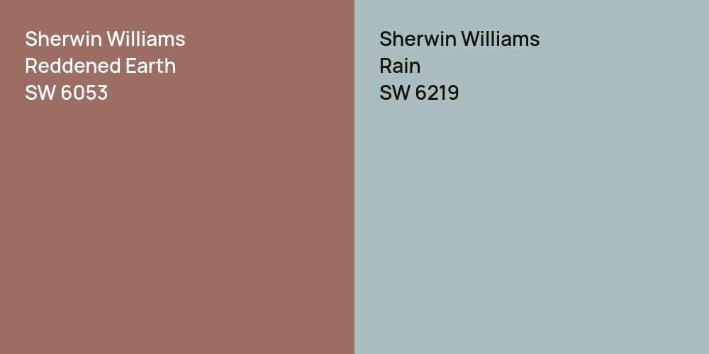 Sherwin Williams Reddened Earth vs. Sherwin Williams Rain comparison