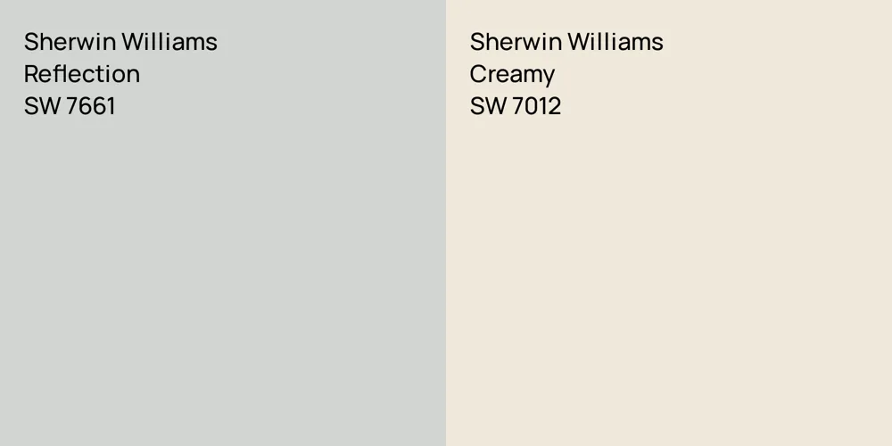 Sherwin Williams Reflection vs. Sherwin Williams Creamy comparison