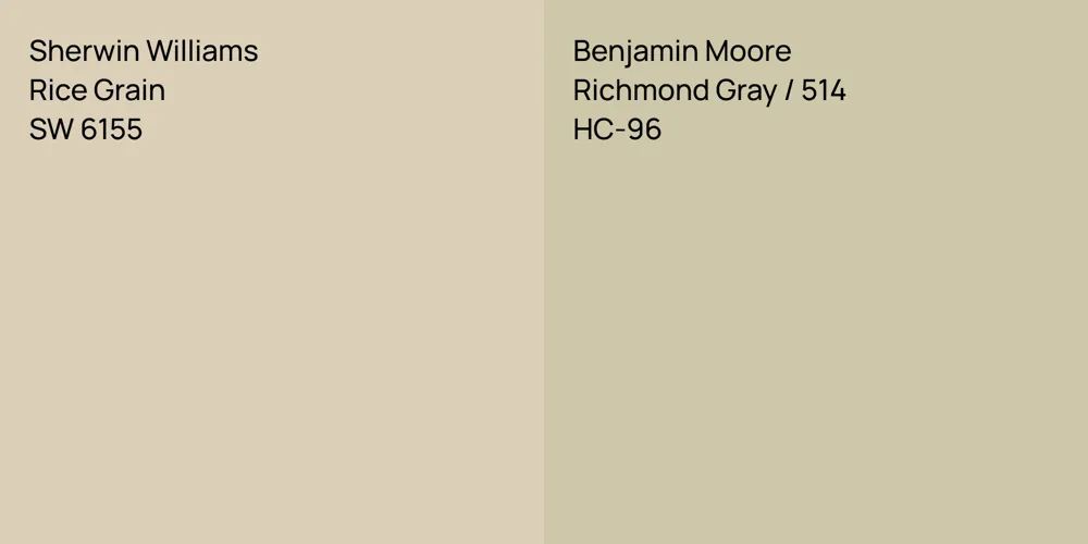 Sherwin Williams Rice Grain vs. Benjamin Moore Richmond Gray comparison