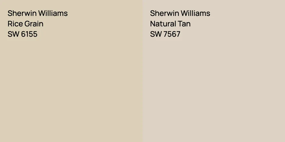 Sherwin Williams Rice Grain vs. Sherwin Williams Natural Tan comparison