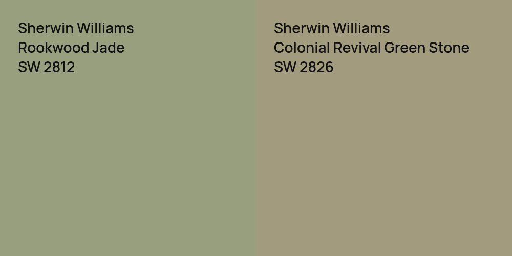 Sherwin Williams Rookwood Jade vs. Sherwin Williams Colonial Revival ...