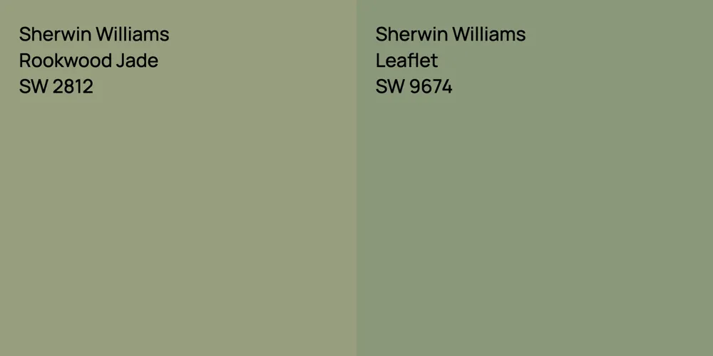 Sherwin Williams Rookwood Jade vs. Sherwin Williams Leaflet comparison