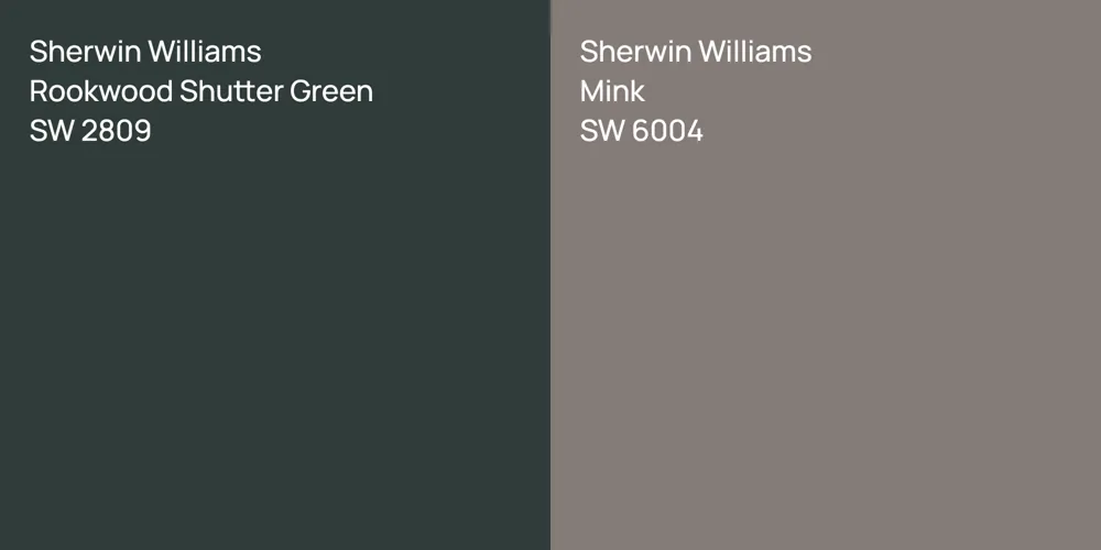 Sherwin Williams Rookwood Shutter Green vs. Sherwin Williams Mink ...