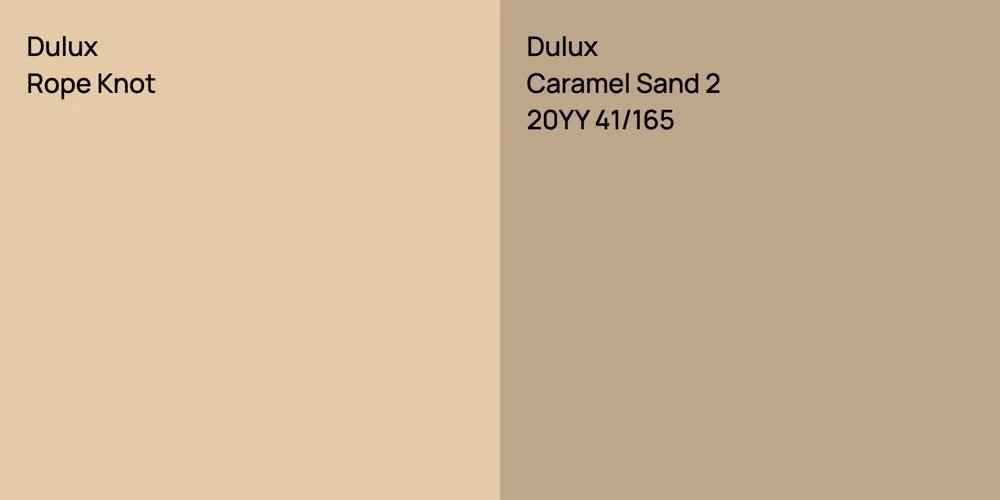 Dulux Rope Knot vs. Dulux Caramel Sand 2 comparison
