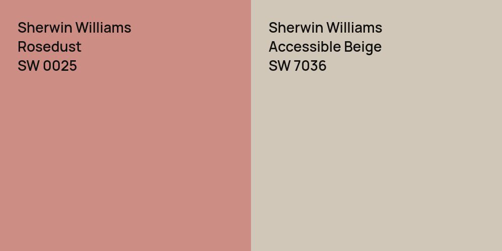 Sherwin Williams Rosedust vs. Sherwin Williams Accessible Beige comparison