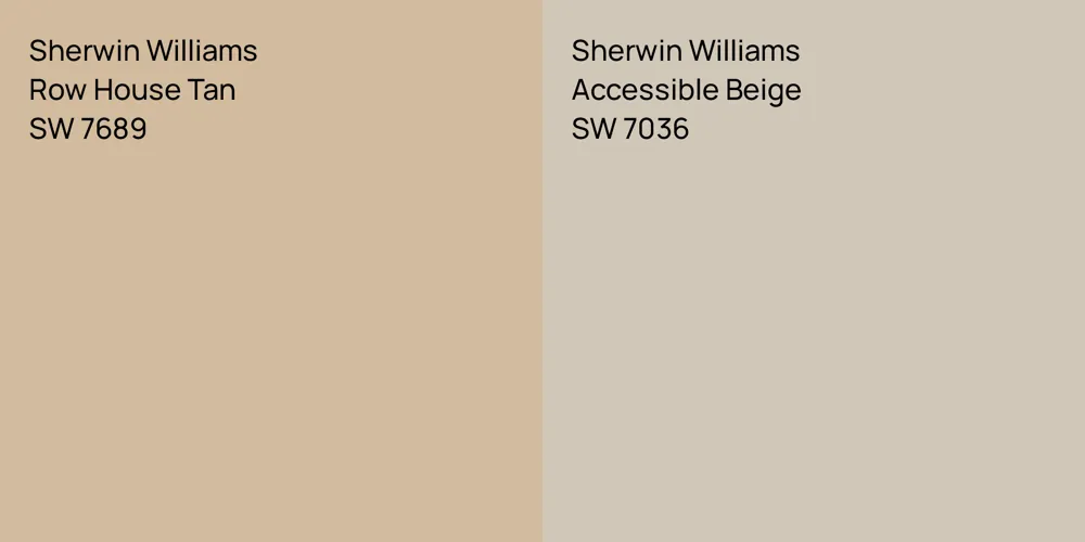 Sherwin Williams Row House Tan vs. Sherwin Williams Accessible Beige ...