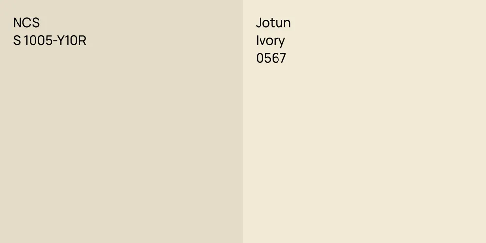 NCS S 1005-Y10R vs. Jotun Ivory comparison