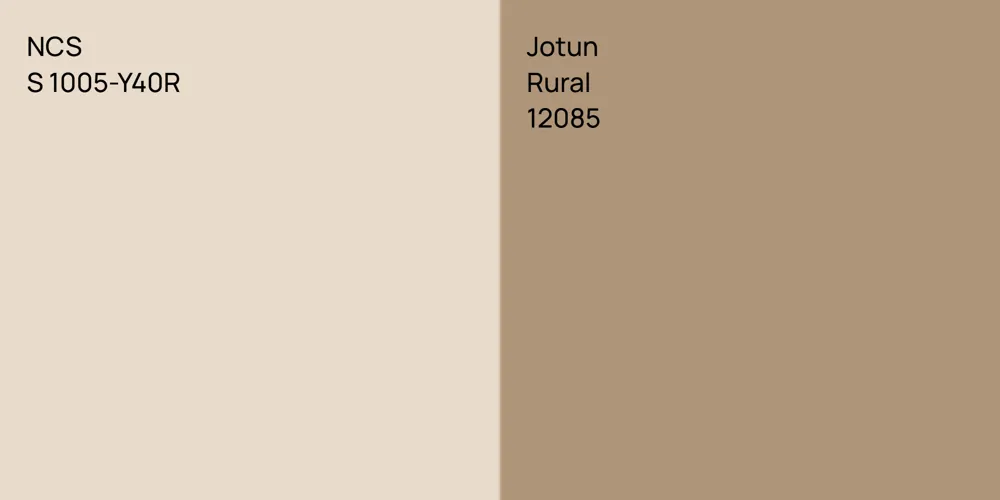 NCS S 1005-Y40R vs. Jotun Rural comparison
