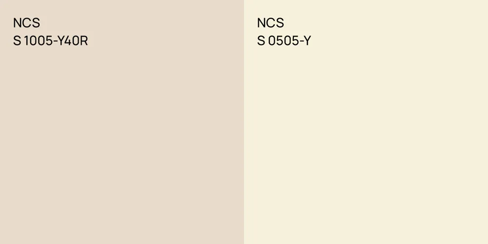 NCS S 1005-Y40R vs. NCS S 0505-Y comparison
