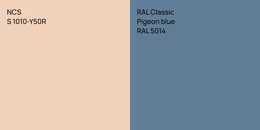 NCS S 1010-Y50R vs. RAL Classic Pigeon blue comparison