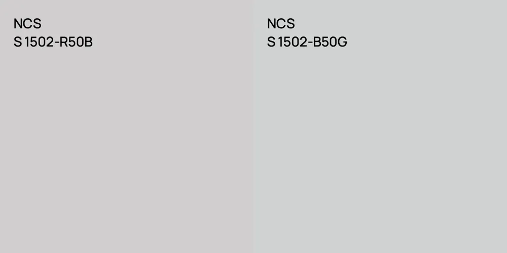 NCS S 1502-R50B vs. NCS S 1502-B50G comparison