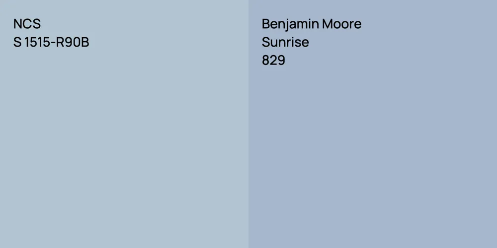 NCS S 1515-R90B vs. Benjamin Moore Sunrise comparison