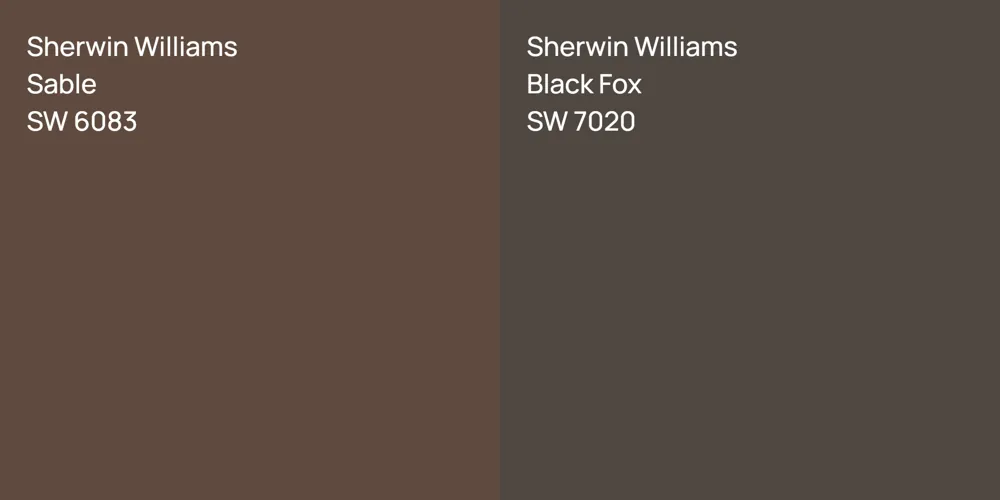 Sherwin Williams Sable vs. Sherwin Williams Black Fox comparison