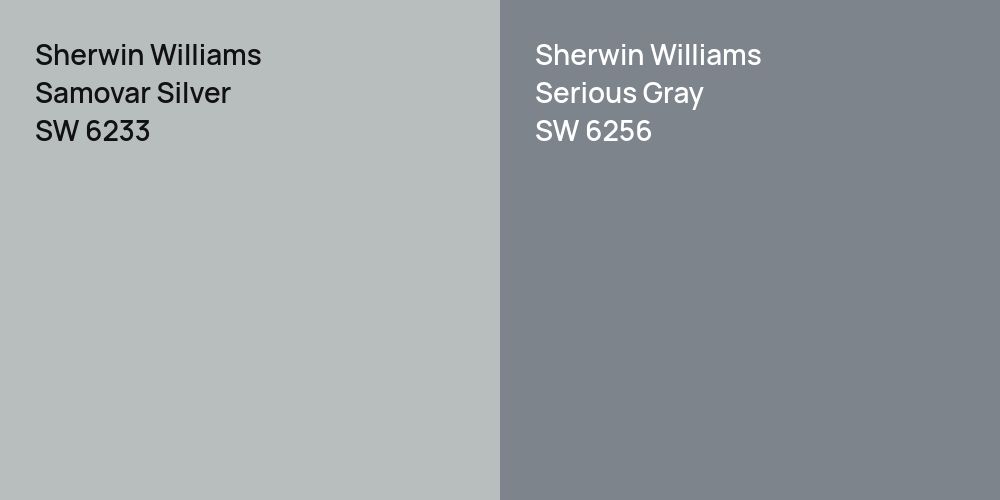 Sherwin Williams Samovar Silver vs. Sherwin Williams Serious Gray ...
