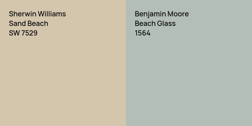 Sherwin Williams Sand Beach vs. Benjamin Moore Beach Glass comparison
