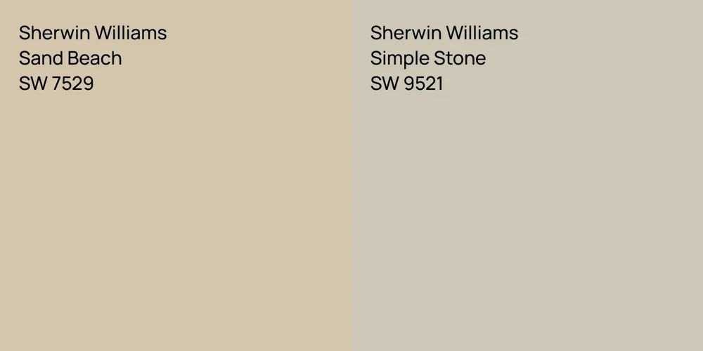 Sherwin Williams Sand Beach vs. Sherwin Williams Simple Stone comparison
