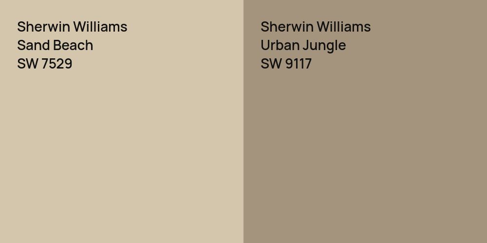 Sherwin Williams Sand Beach vs. Sherwin Williams Urban Jungle comparison